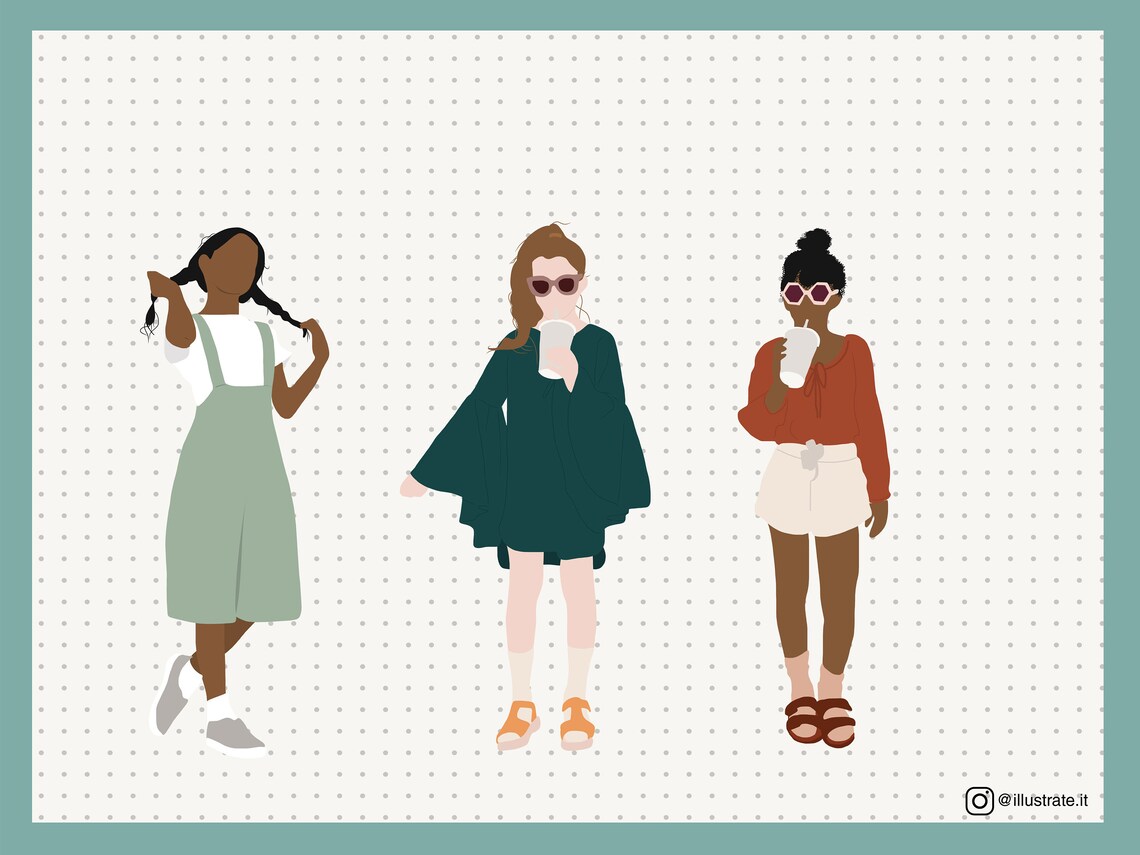 15 Flat Vector People Children Illustration Kids Clipart - Etsy