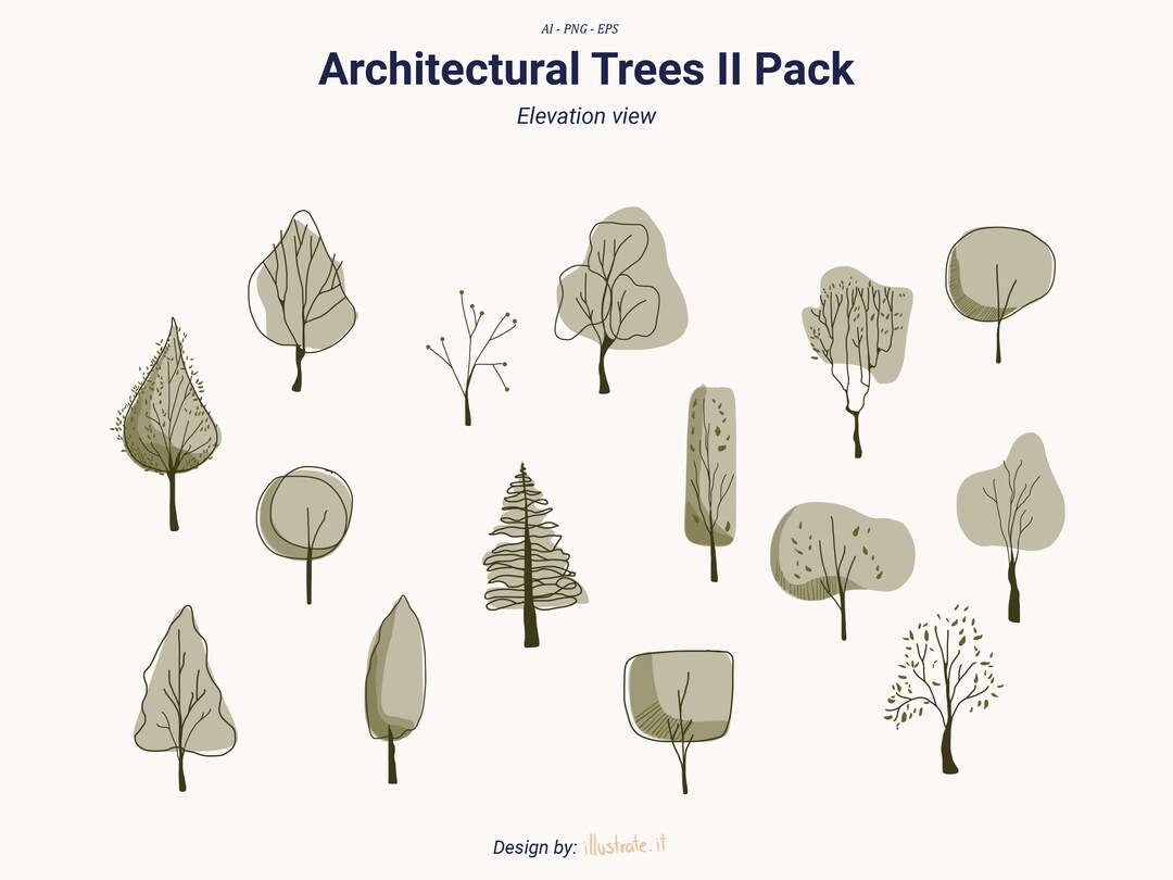 Flat Vector Trees, Cut Out Trees, Architectural Treees - Etsy