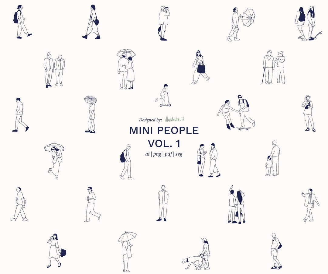 Mini People Vol. 1 – Flat Vector PNG, AI, SVG – Human Scale Cutouts for ...