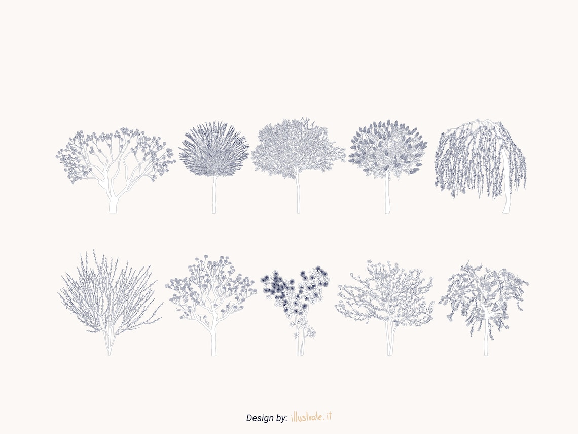 Flat Vector Trees Illustration Architecture Vegetation Cutouts PNG, AI ...