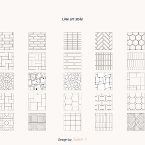 Flat Vector Swatches – Brick and Pavements Textures – AI File – for ...