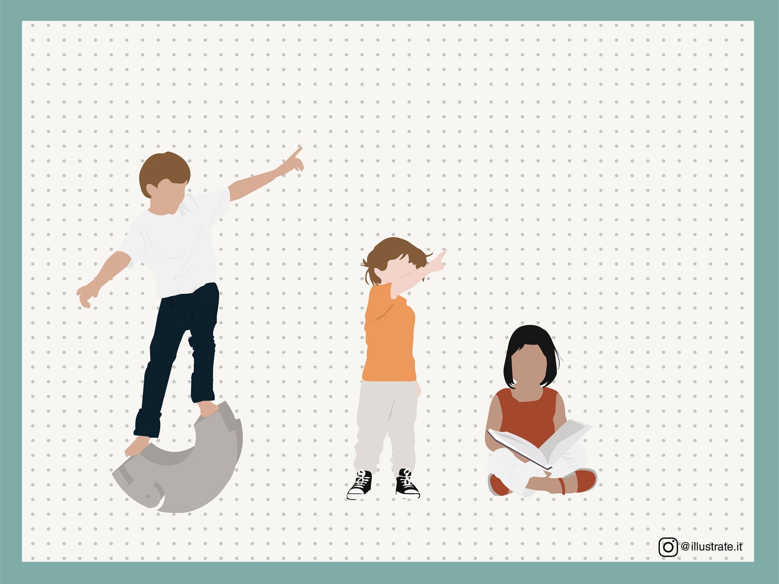 15 Flat Vector People Children Illustration Kids Clipart - Etsy