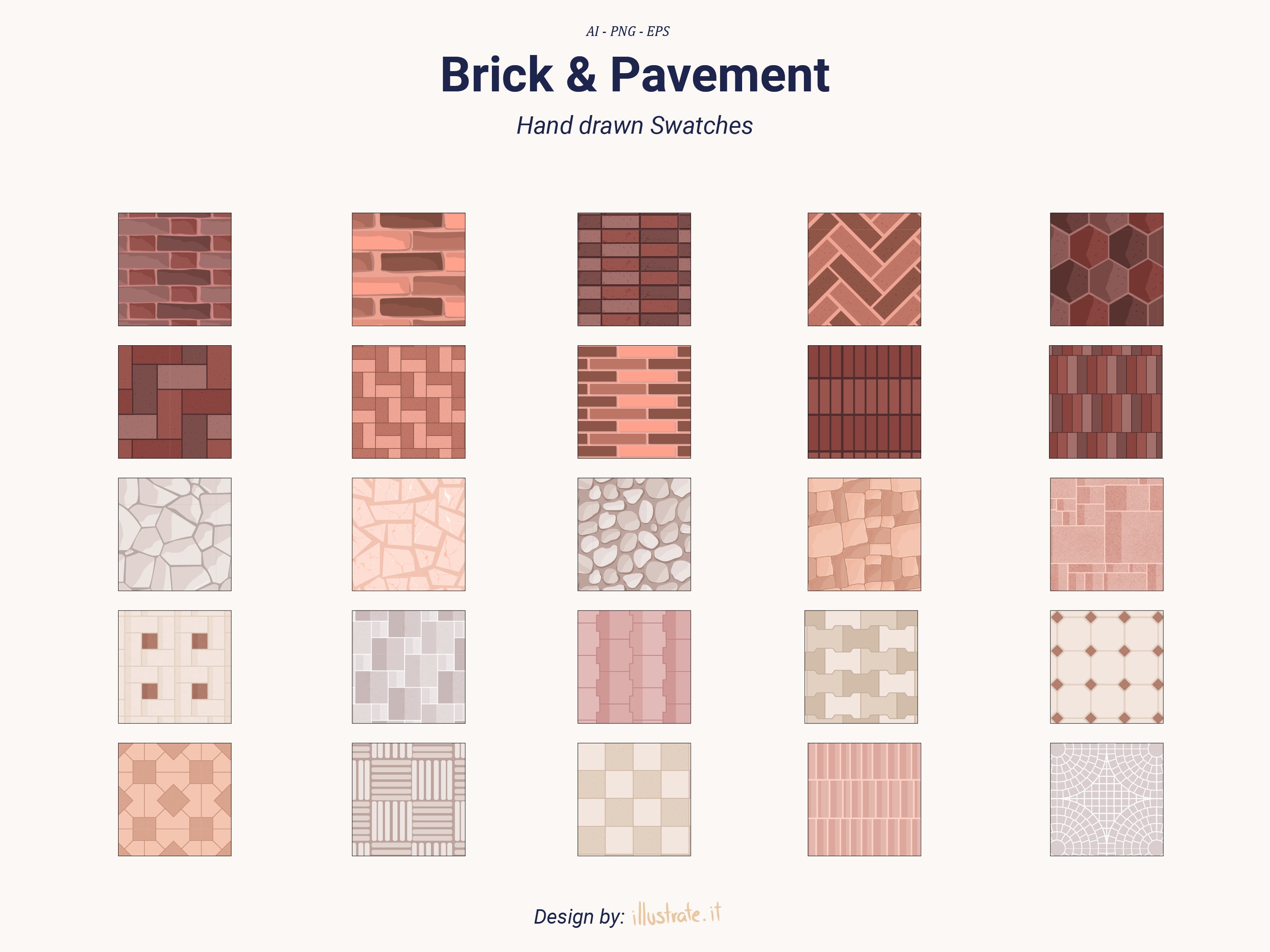 Illustrator 50 Hand Draw Vector Textures Architectural Vector Swatches 