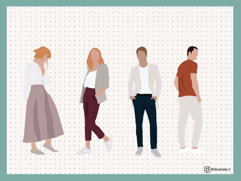 Flat Vector People Illustration Set of 70 Clipart People | Etsy