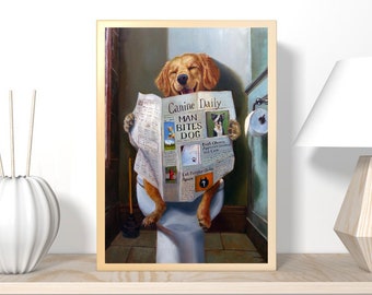 Dog Reading Poster - Etsy