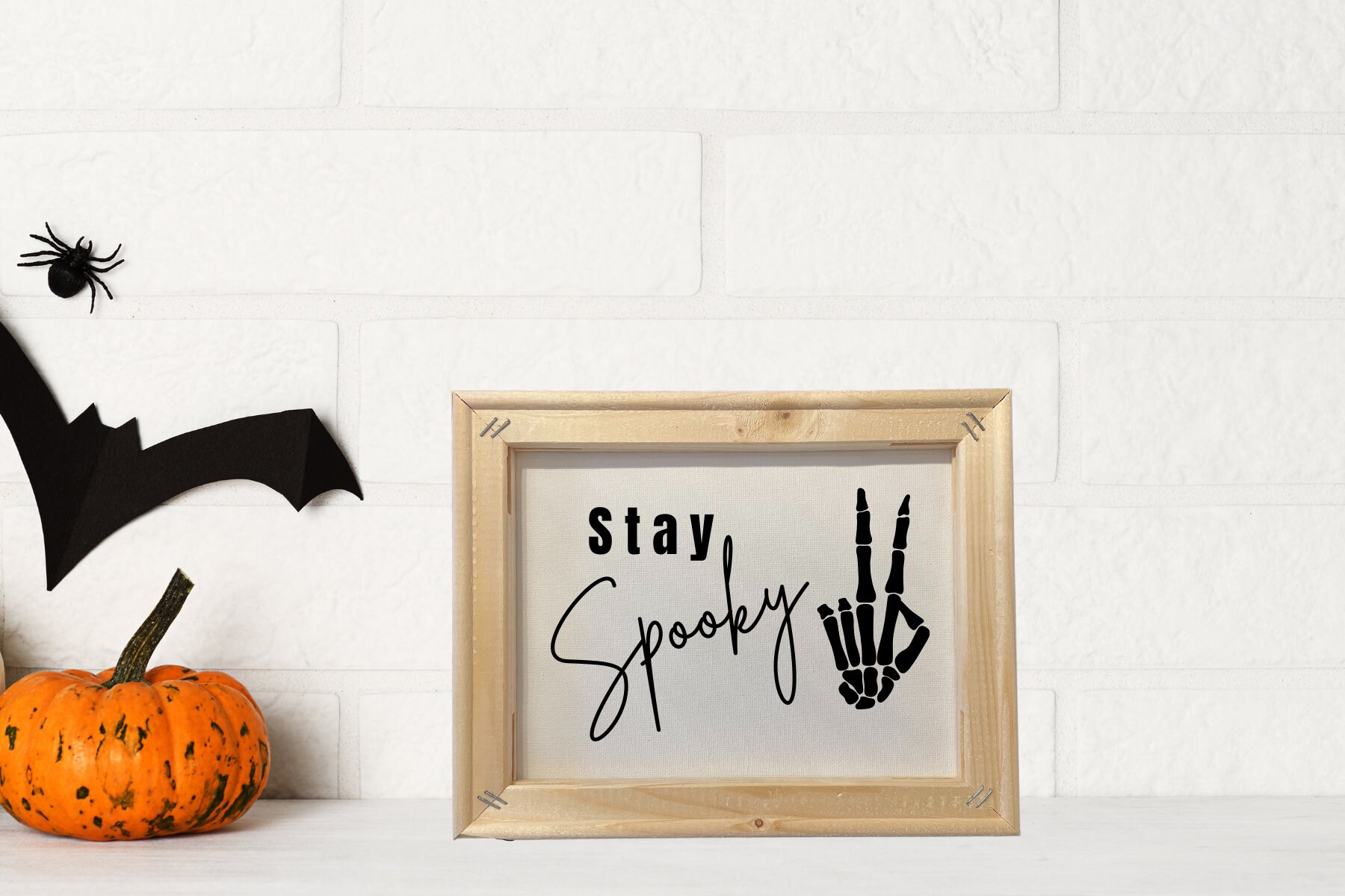 Stay Spooky Skeleton Hand Sign Skeleton Signs Reverse Canvas - Etsy