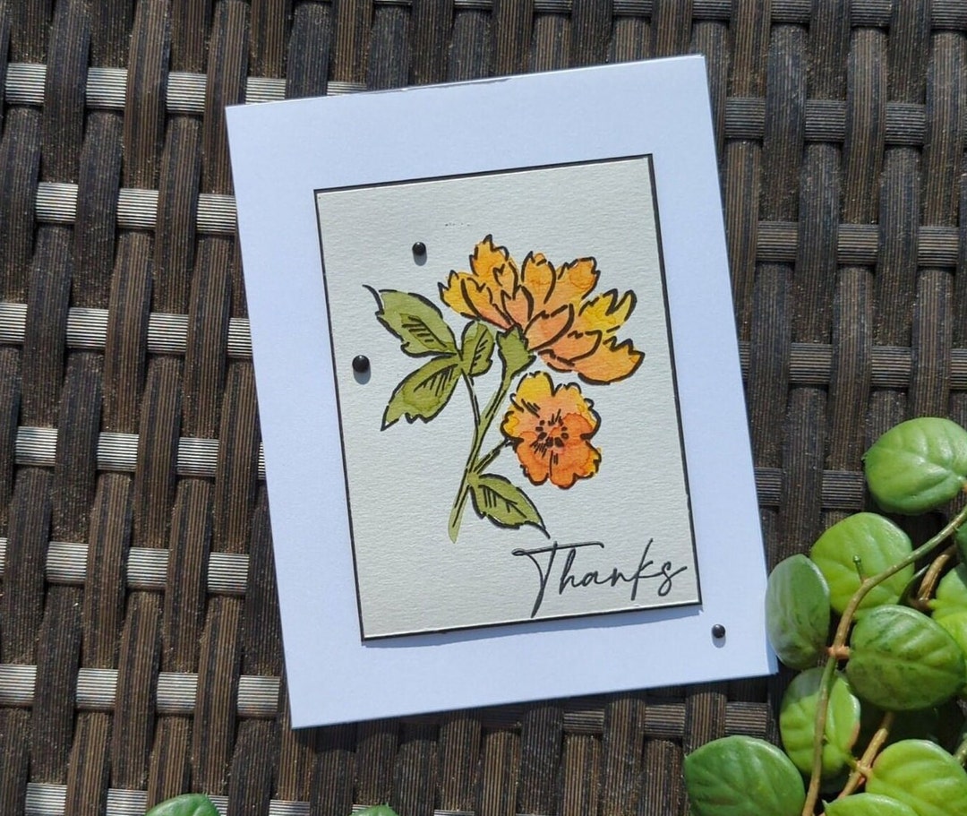 Thank You Cards, Hand Painted Watercolor Cards, Stampin! up Hand-penned ...