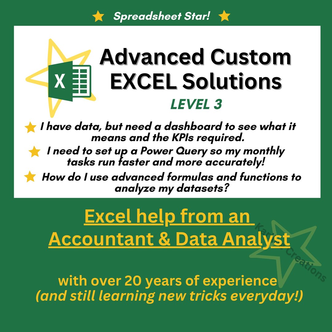 Advanced Excel Spreadsheet Design Comprehensive Custom Solutions - Etsy