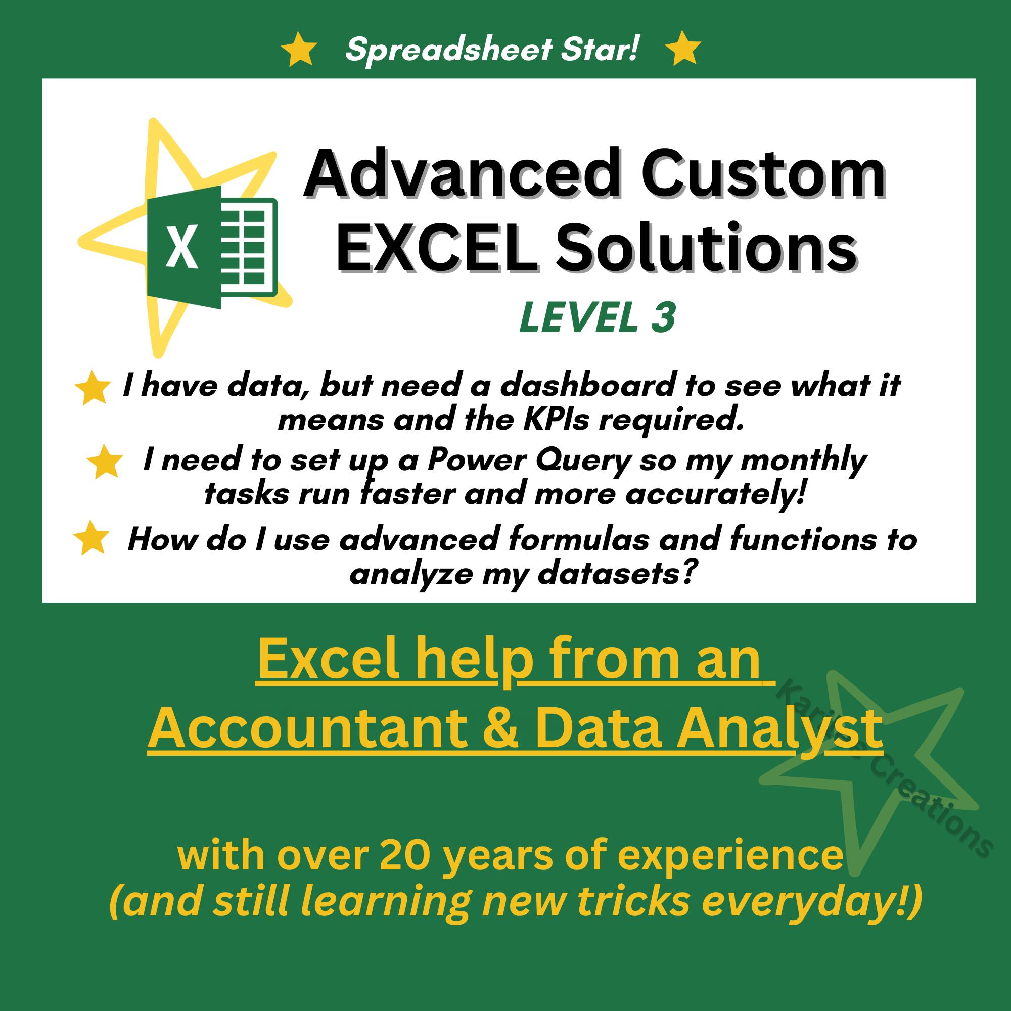 Advanced Excel Spreadsheet Design Comprehensive Custom Solutions - Etsy
