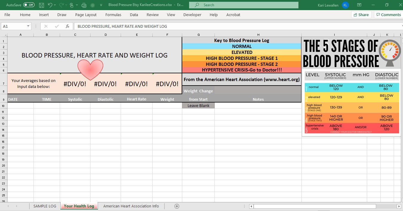 Easy Health Tracker - Blood Pressure Log, Heart Rate Log, Weight Record ...