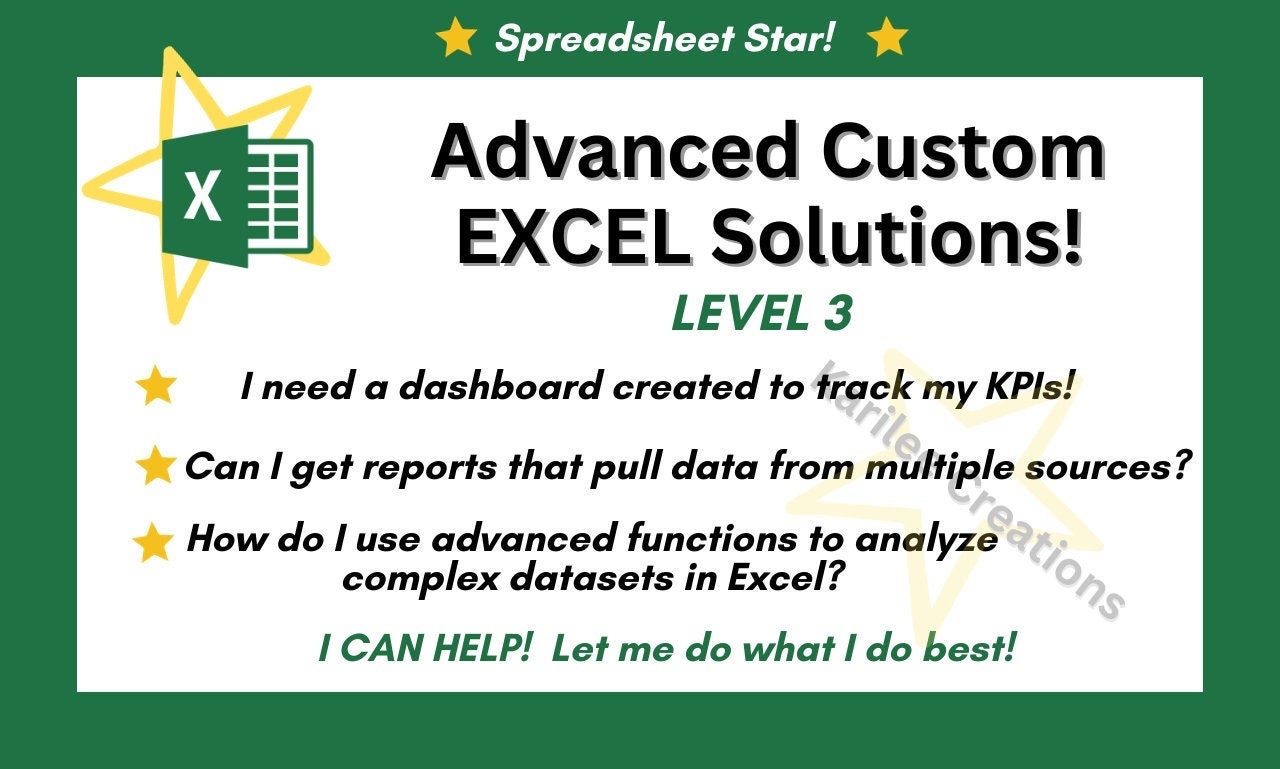 Advanced Excel Spreadsheet Design Comprehensive Custom Solutions - Etsy