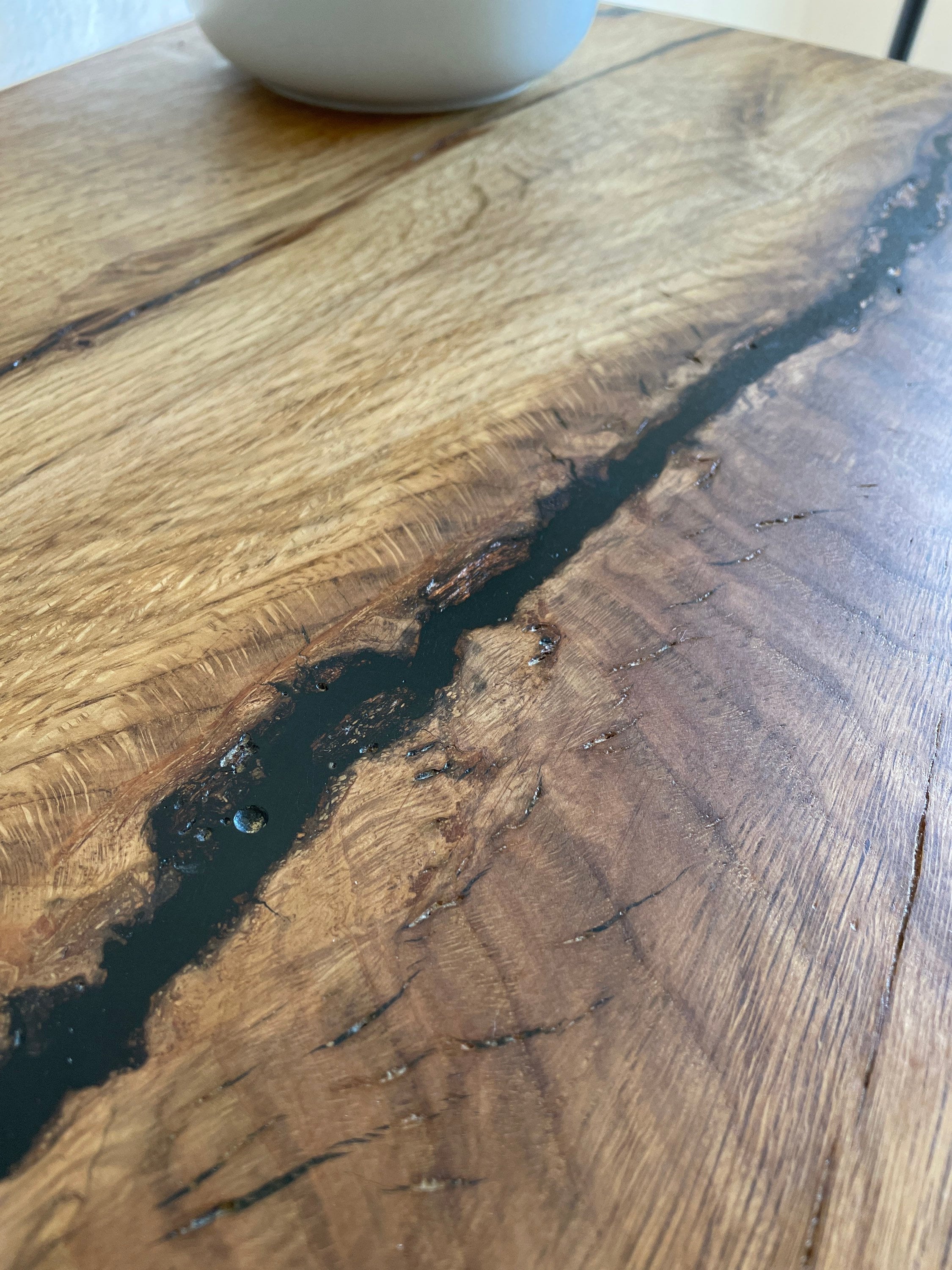 Oak Desk With Live Edge and Built-in Outlets - Etsy