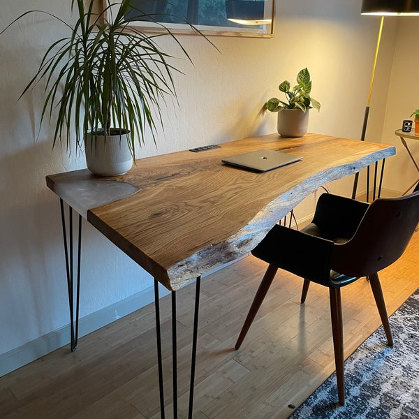 Live Edge Wood Desk - Etsy