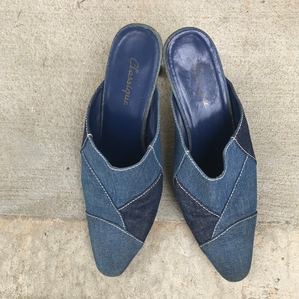 Denim Slides - Etsy