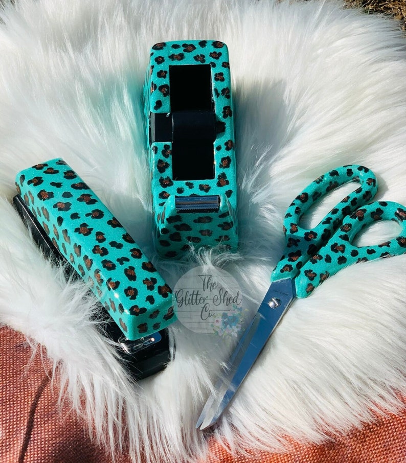 Leopard Office Desk Set - Etsy