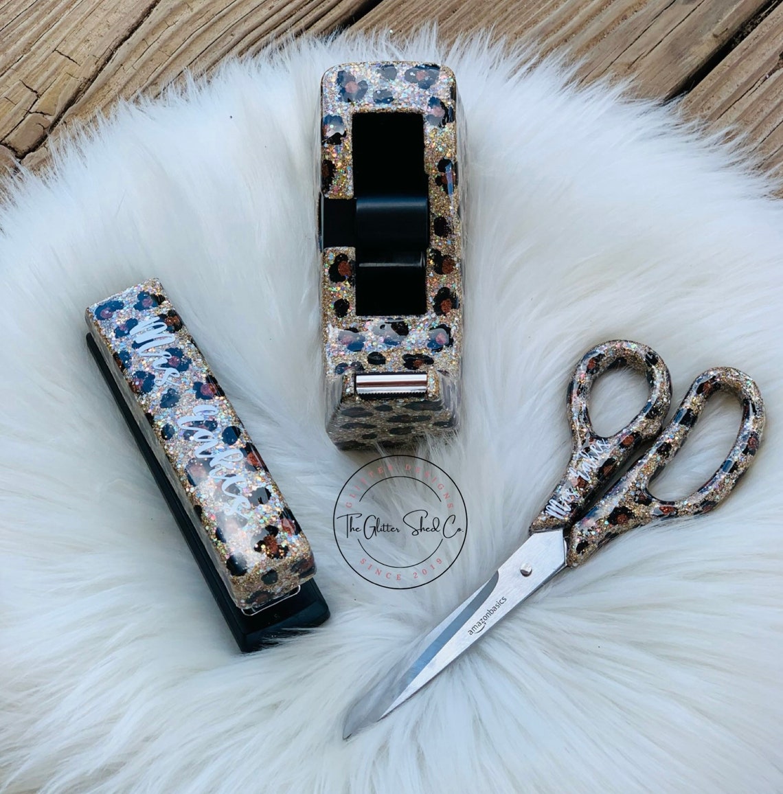 Leopard Office Desk Set - Etsy