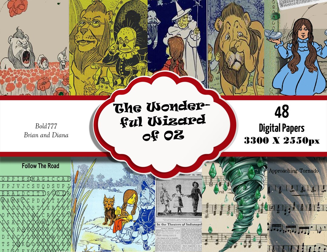 Wizard of Oz Printable Journal Kit – Vintage Ephemera, 48 Pages ...
