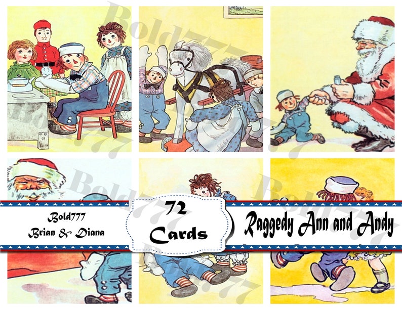 72 Raggedy Ann and Andy Cards for Your Junk Journal DIGITAL Instant ...