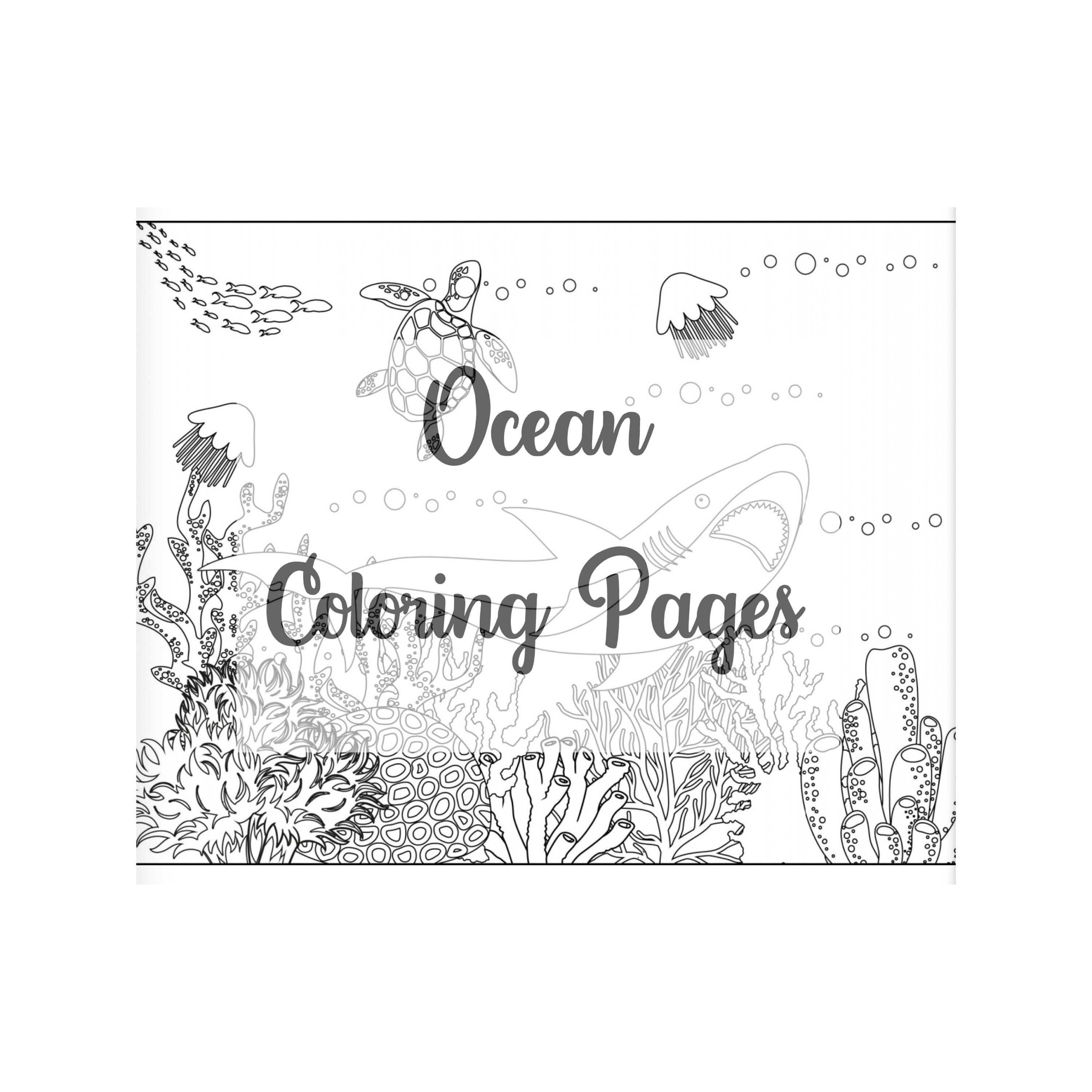 Ocean Theme Coloring Pages - Etsy