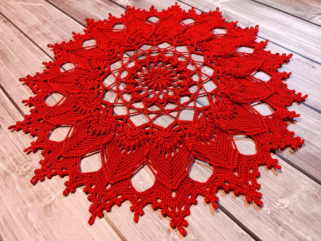 Victorian Red Lace Doilies of Two Diameters Like Witchy Room Decor - Etsy
