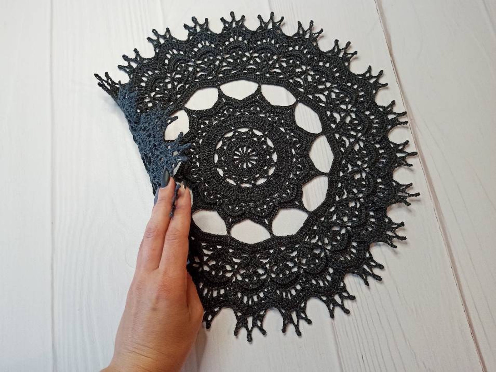 Gothic Doily Crochet Black Doilies Like Dark Home Decor - Etsy