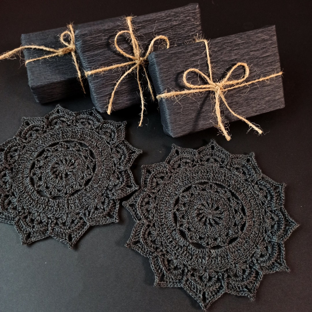 Gothic Doily Crochet Black Doilies Like Dark Home Decor - Etsy
