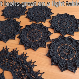 Set Gothic Doily, Crochet Black Doilies Like Dark Home Decor - Etsy