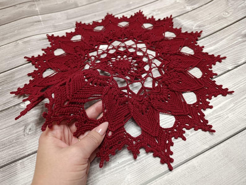 Victorian Dark Red Lace Doilies Like Gothic Witchy Room Decor - Etsy