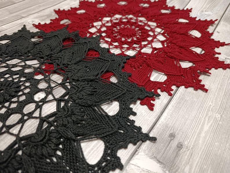Victorian Dark Red Lace Doilies Like Gothic Witchy Room Decor - Etsy
