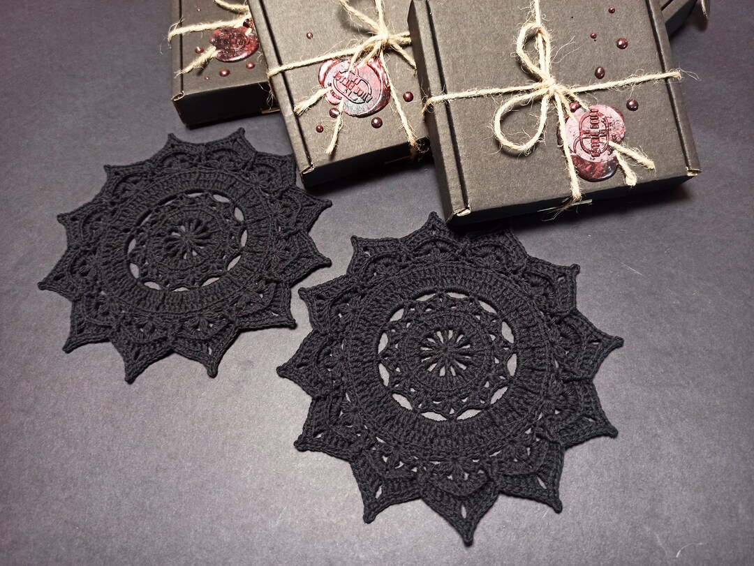 Gothic Doily, Crochet Black Doilies Like Dark Home Decor - Etsy