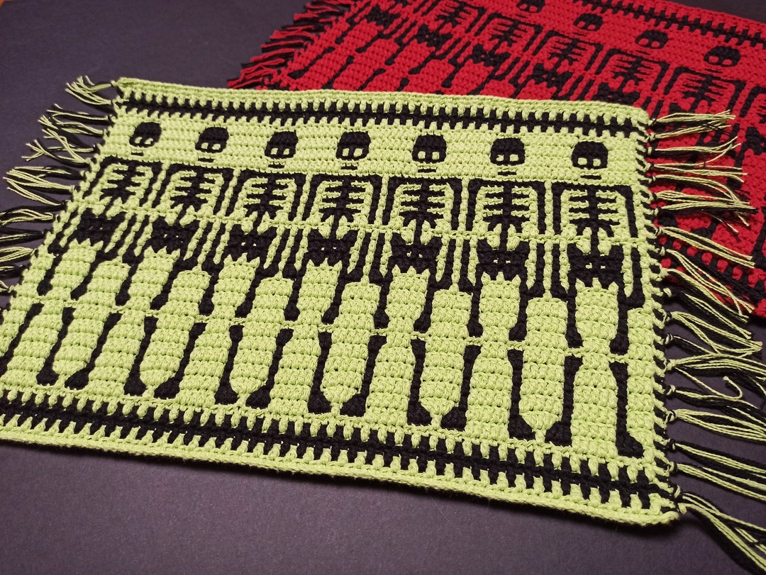 Green Gothic Rectangle Skeleton Placemats 14in on 10in Gothic Home ...