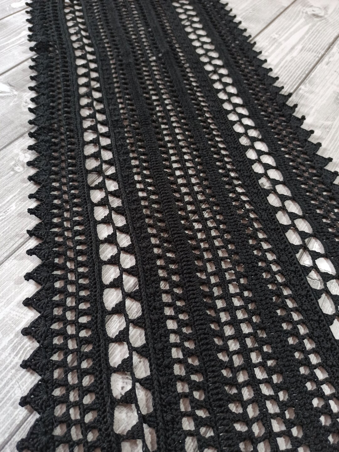 Black Lace Table Runner in Gothic Style 12in Width on Custome Inch Long ...