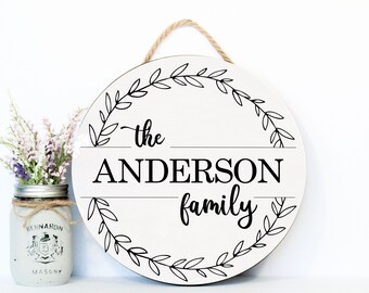 Round Family Sign | Etsy