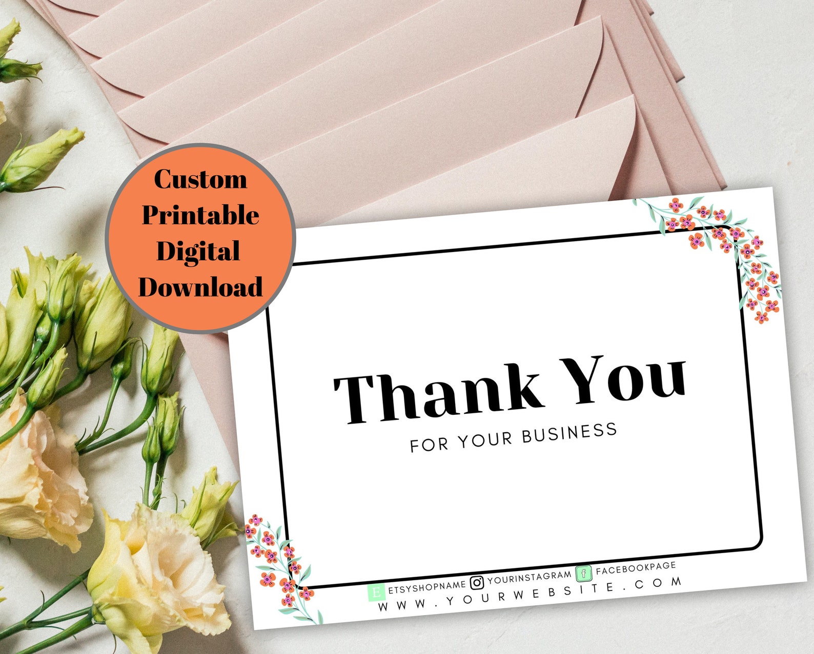 Printable Custom Thank You for Your Order , Thank You for Supporting ...