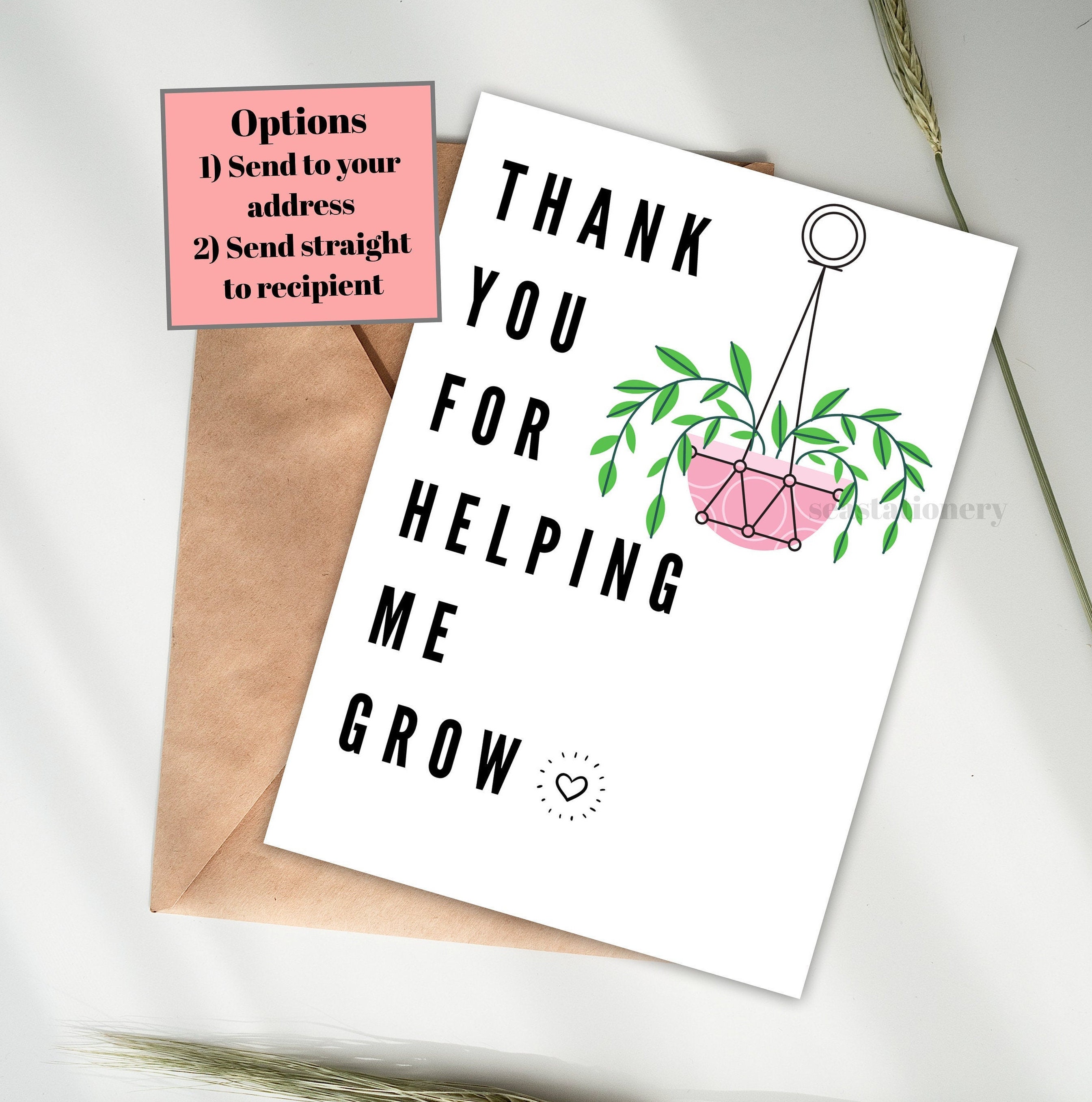 Gracias por ayudarme a crecer tarjeta, tarjeta de agradecimiento del maestro, tarjeta de ...