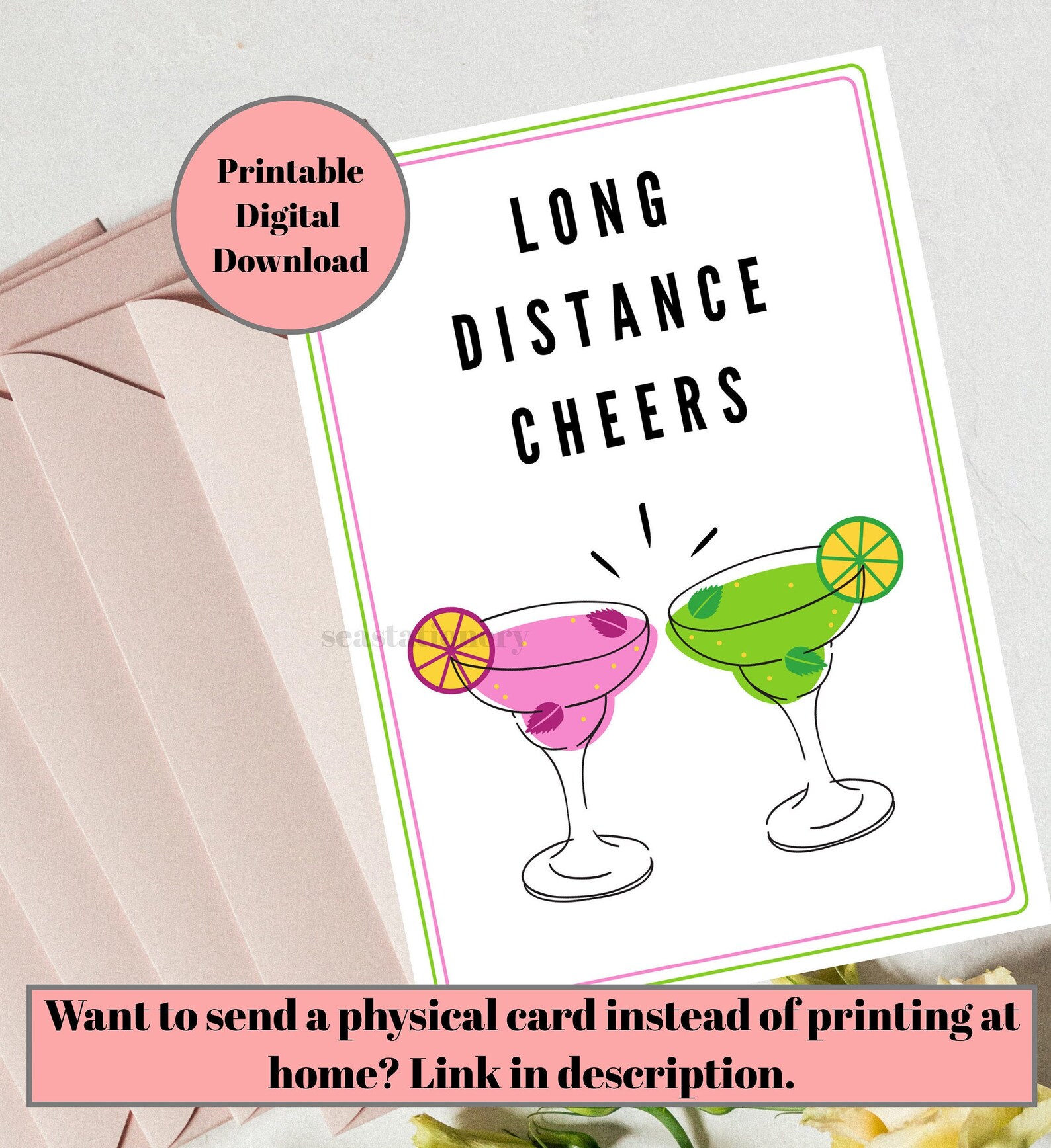 Printable Social Distance Cheers Card, New Job Card, Celebrate Card ...