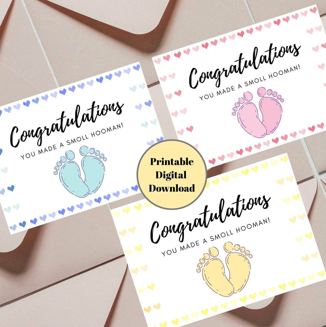Printable New Child Arrival Card, Funny Pregnancy Card, New Mom Card ...