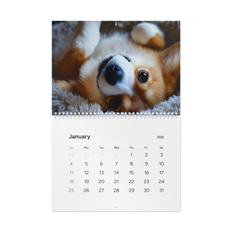 Corgi Wall Calendar, Cute Dog 2026 Calendar, Monthly Corgi Pictures ...