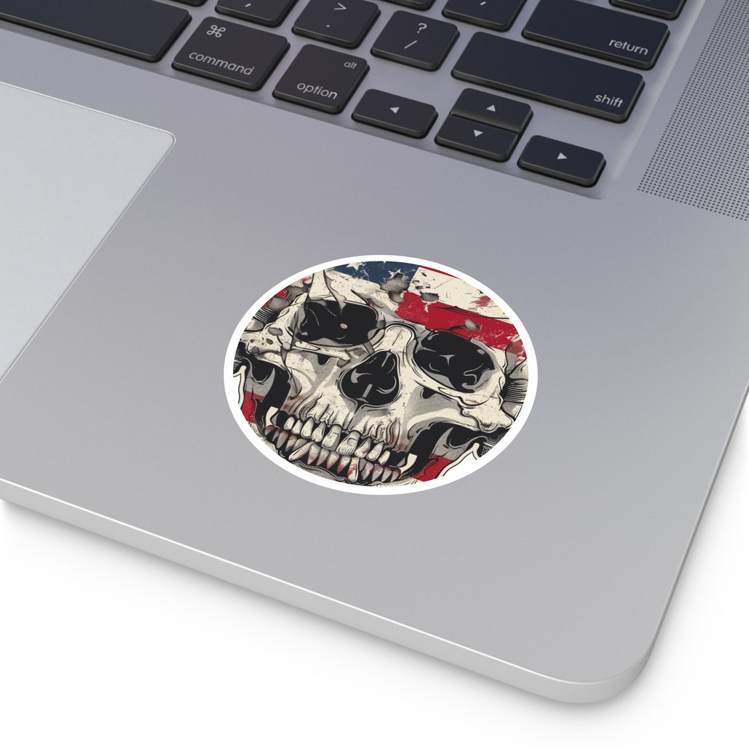 Patriotic Skull Vinyl Sticker: American Flag Decal - Etsy
