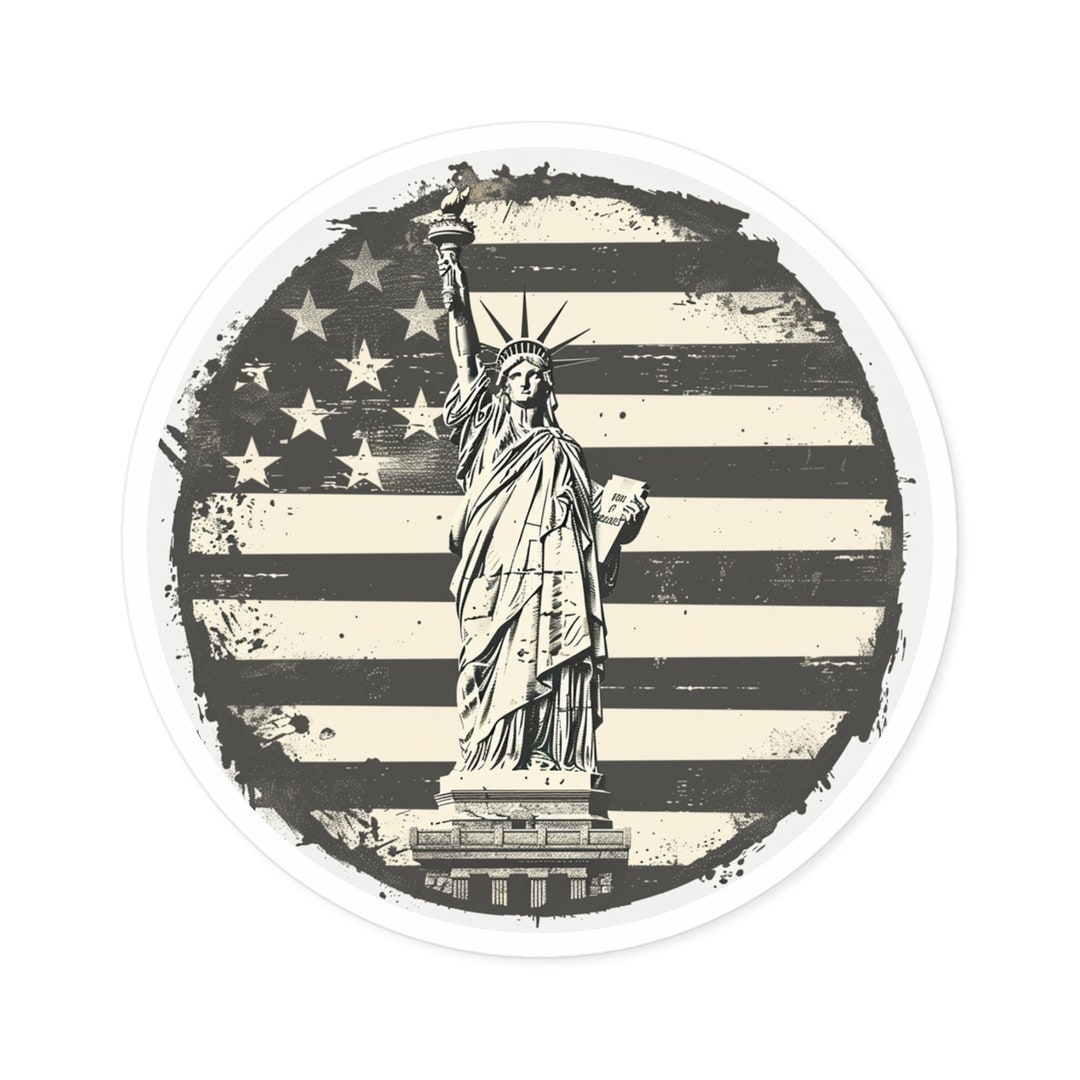 Vintage Lady Liberty Vinyl Sticker Retro Statue of Liberty Decal Indoor ...
