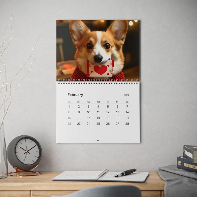 Corgi Wall Calendar, Cute Dog 2026 Calendar, Monthly Corgi Pictures ...