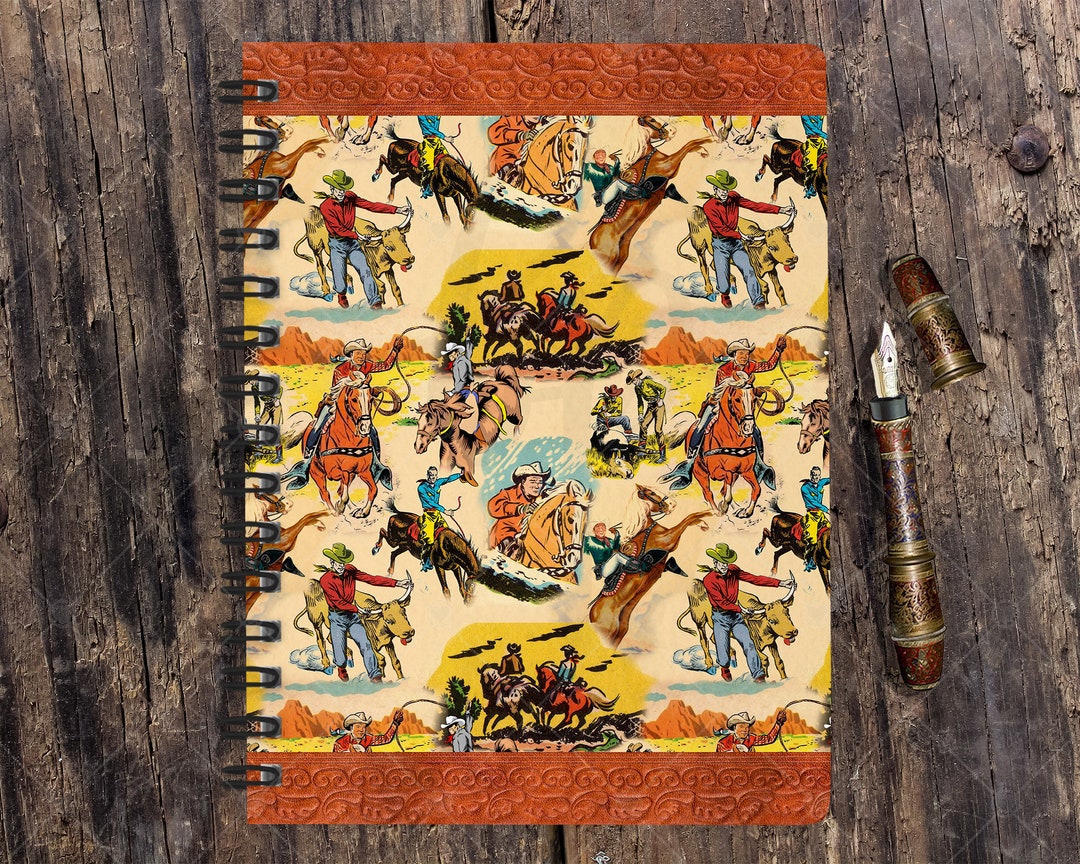 Spiral Notebook | Cowboy Vintage Western Collage | Western Notebook ...