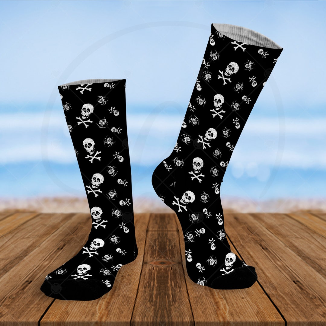 Crew Socks Halloween Scary Skulls & Spiders Silky Socks Fun Gift for ...