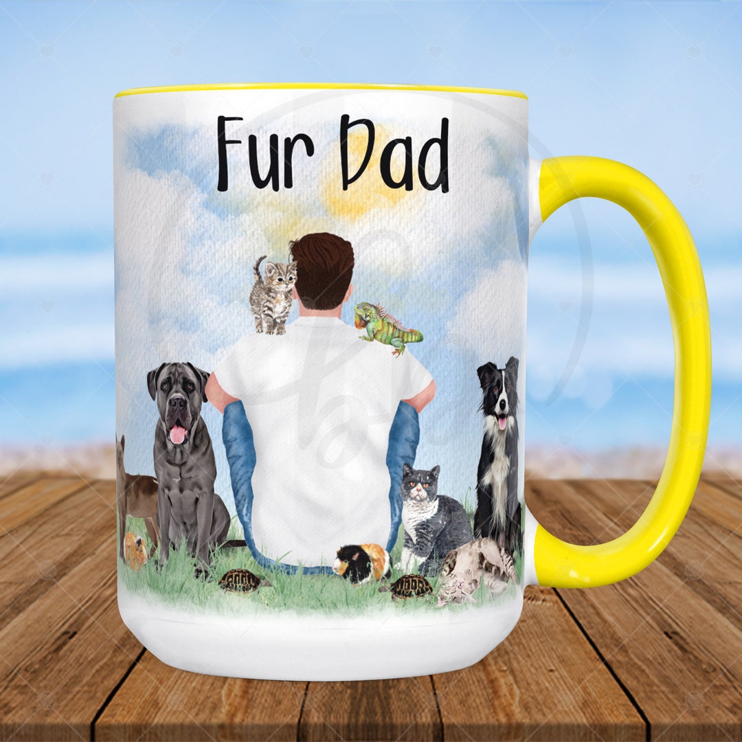 Personalized Fur Dad Drinkware | Dog Dad Cat Dad | Pet Parent Gift ...
