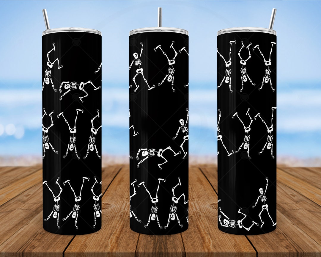 Skinny Tumbler Skeleton Handstand Funny Insulated Tumbler Day of the ...