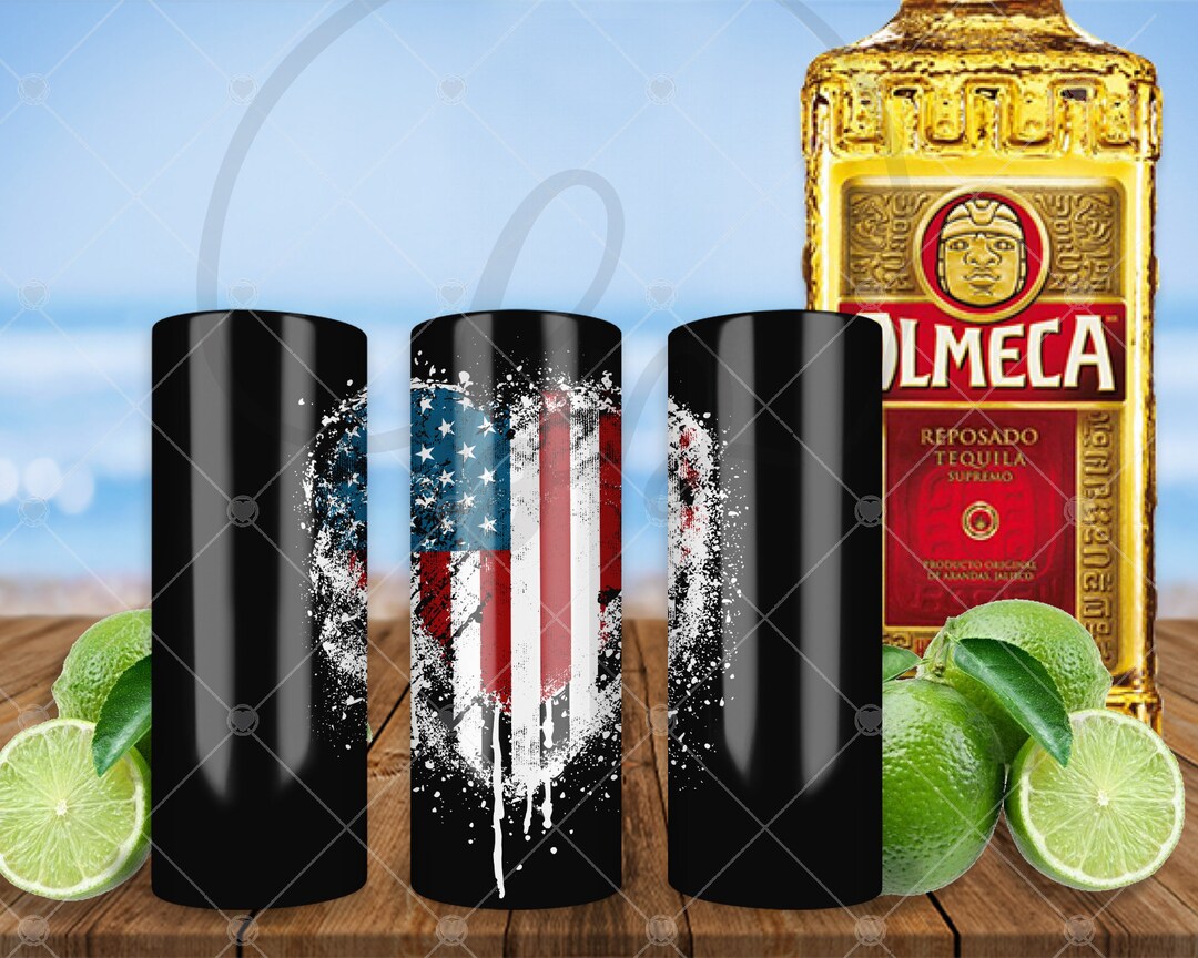 Ceramic Shot Glass 3oz Bleeding Heart American Flag Patriotic Home ...