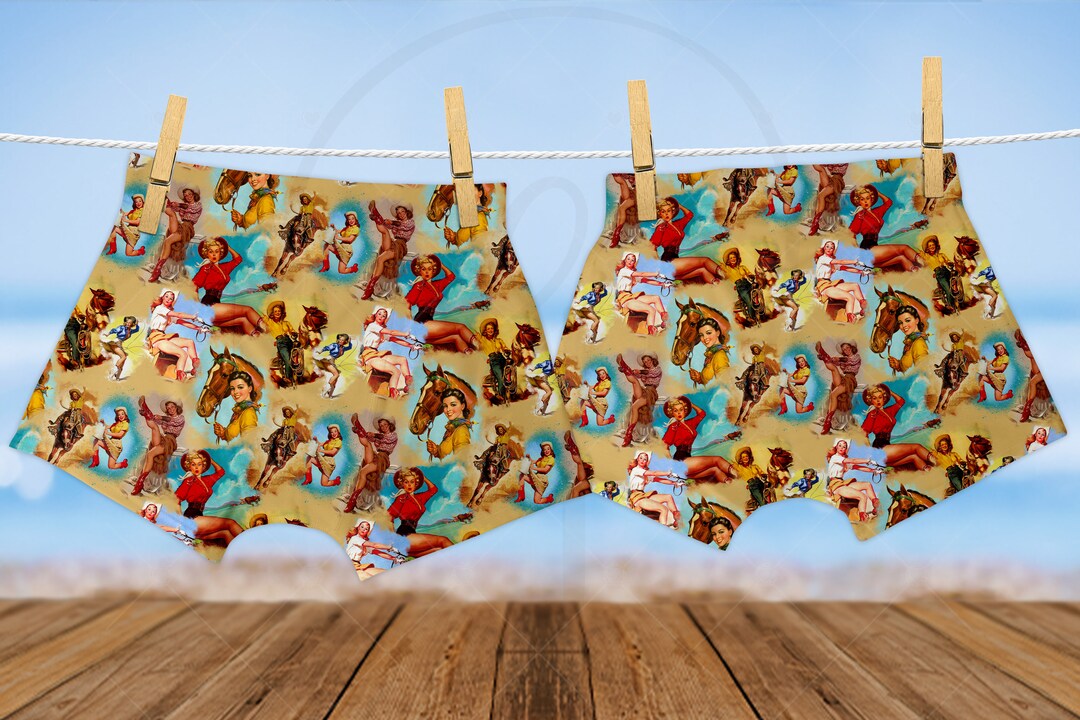 Men's Boxer Briefs | Western Pinup Cowgirls | Rodeo Cowboy Design ...