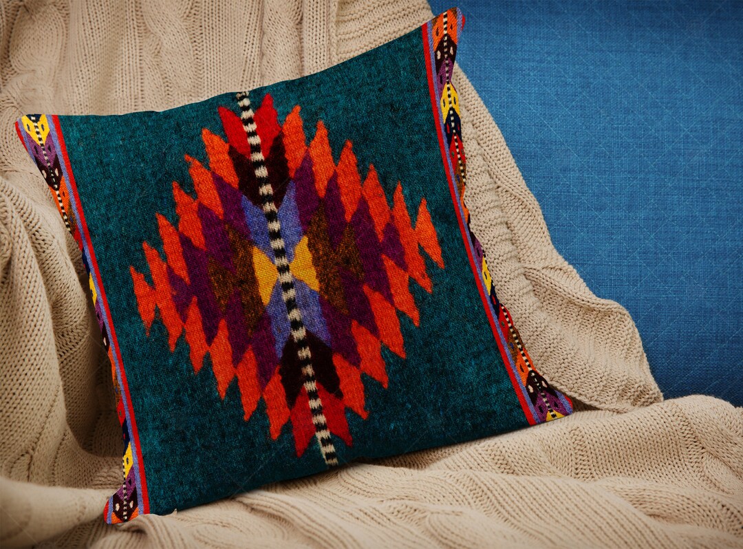 Linen Pillow Cover | Navajo Aztec Pillow | Country Western Throw Pillow ...