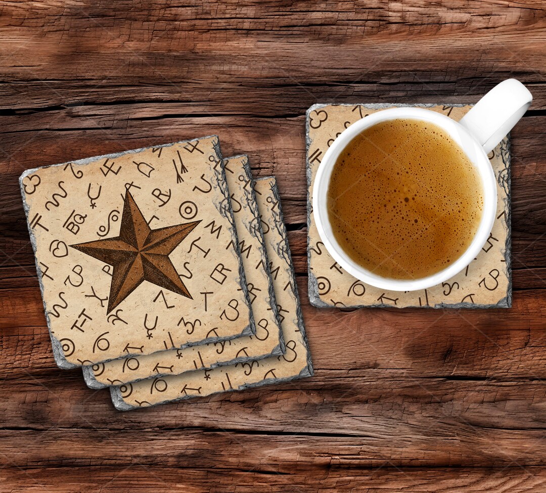 Slate Stone Coaster Western Cowboy Brands Vintage Ranch Brands texas ...