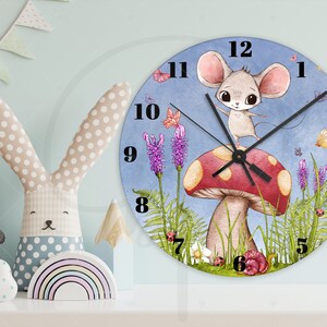 Wall Clocks Mouse and Mushroom Clock Child Room Decor Nursery Wall ...